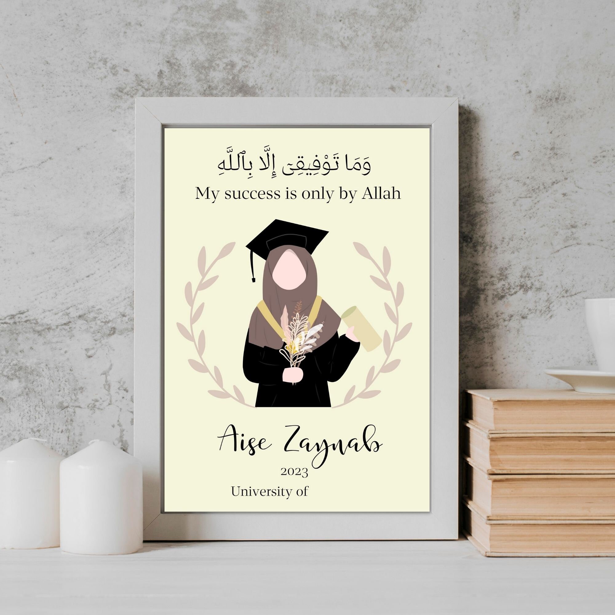Graduation Print for Class Muslim Personalised Graduation Gift Muslim ...