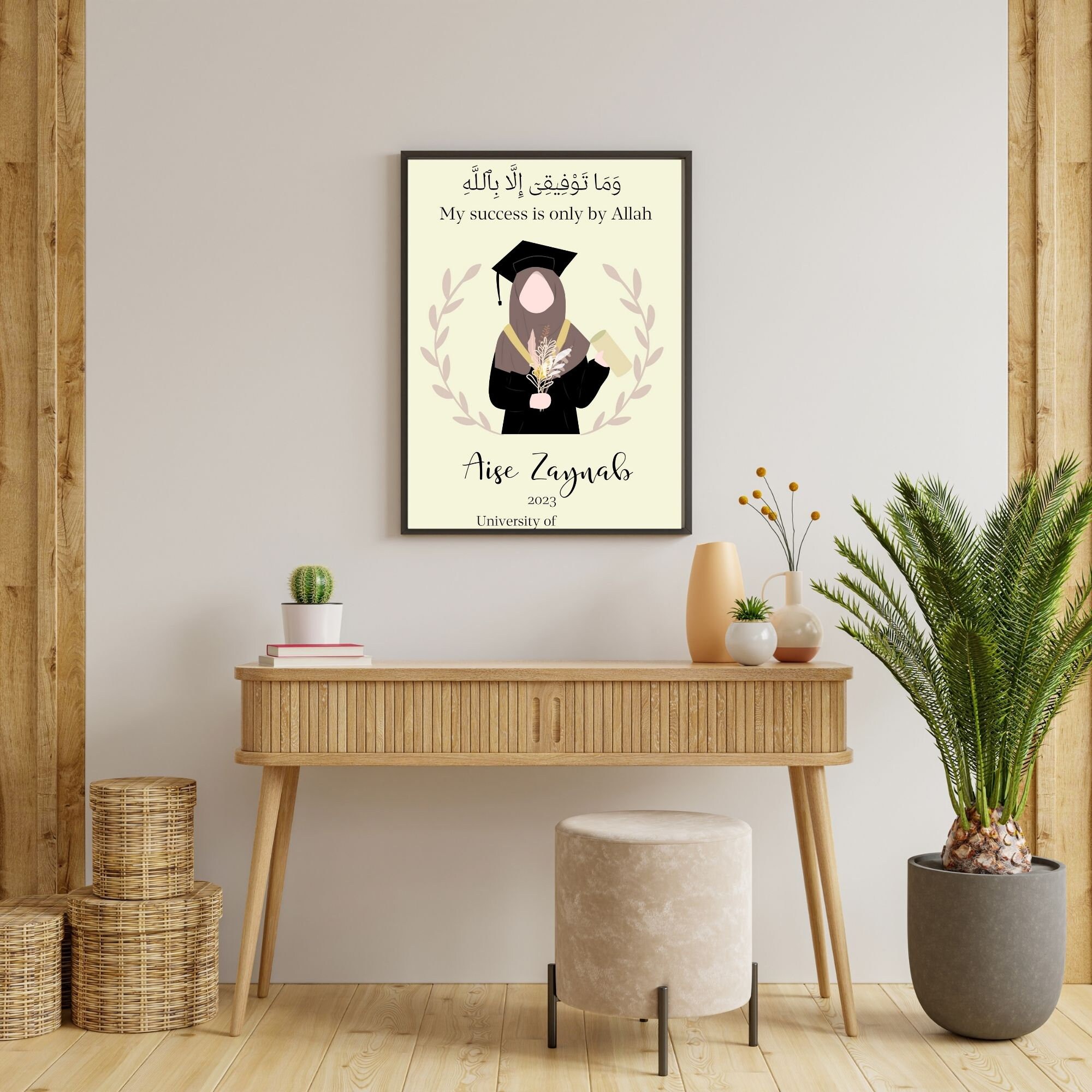 Graduation Print for Class Muslim Personalised Graduation Gift Muslim ...