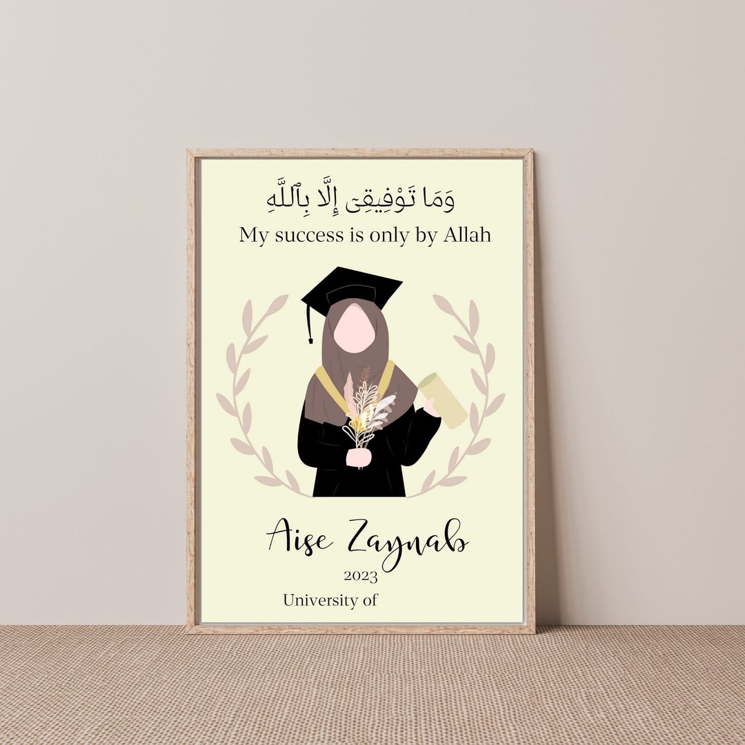 Graduation Print for Class Muslim Personalised Graduation Gift| Muslim ...