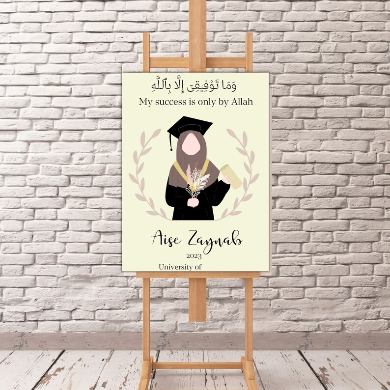 Graduation Print for Class Muslim Personalised Graduation Gift Muslim ...