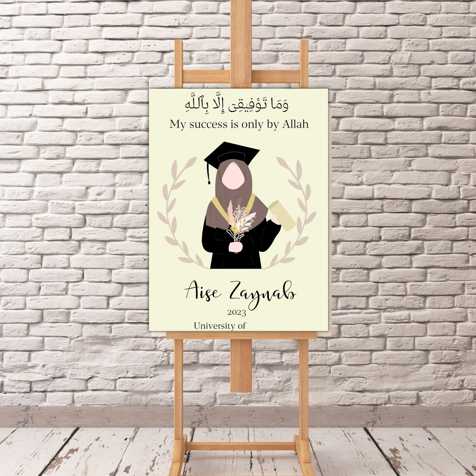 Graduation Print for Class Muslim Personalised Graduation Gift Muslim ...