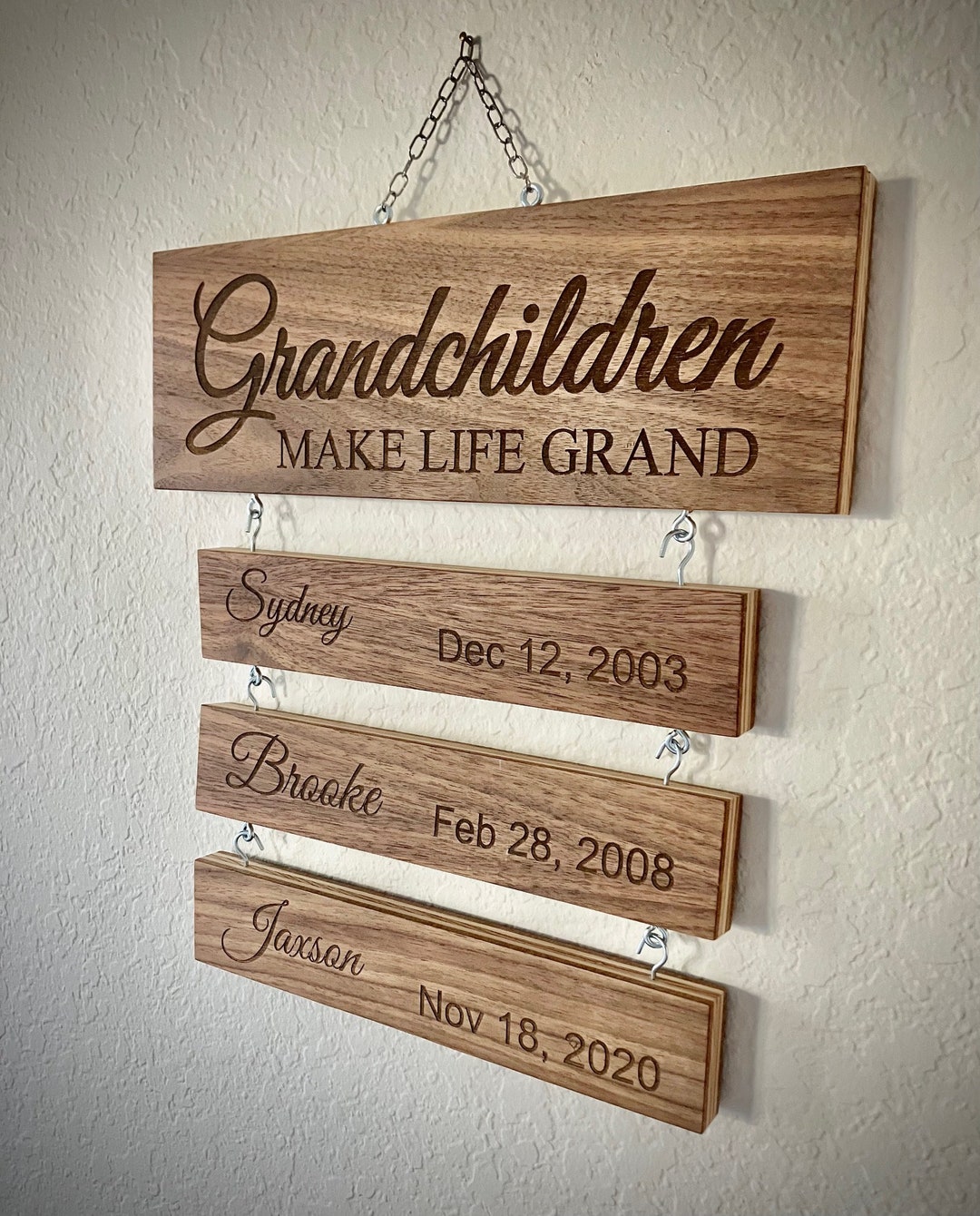 Personalized Grandparent Sign/grandkids Names/birthdates, Personalized ...