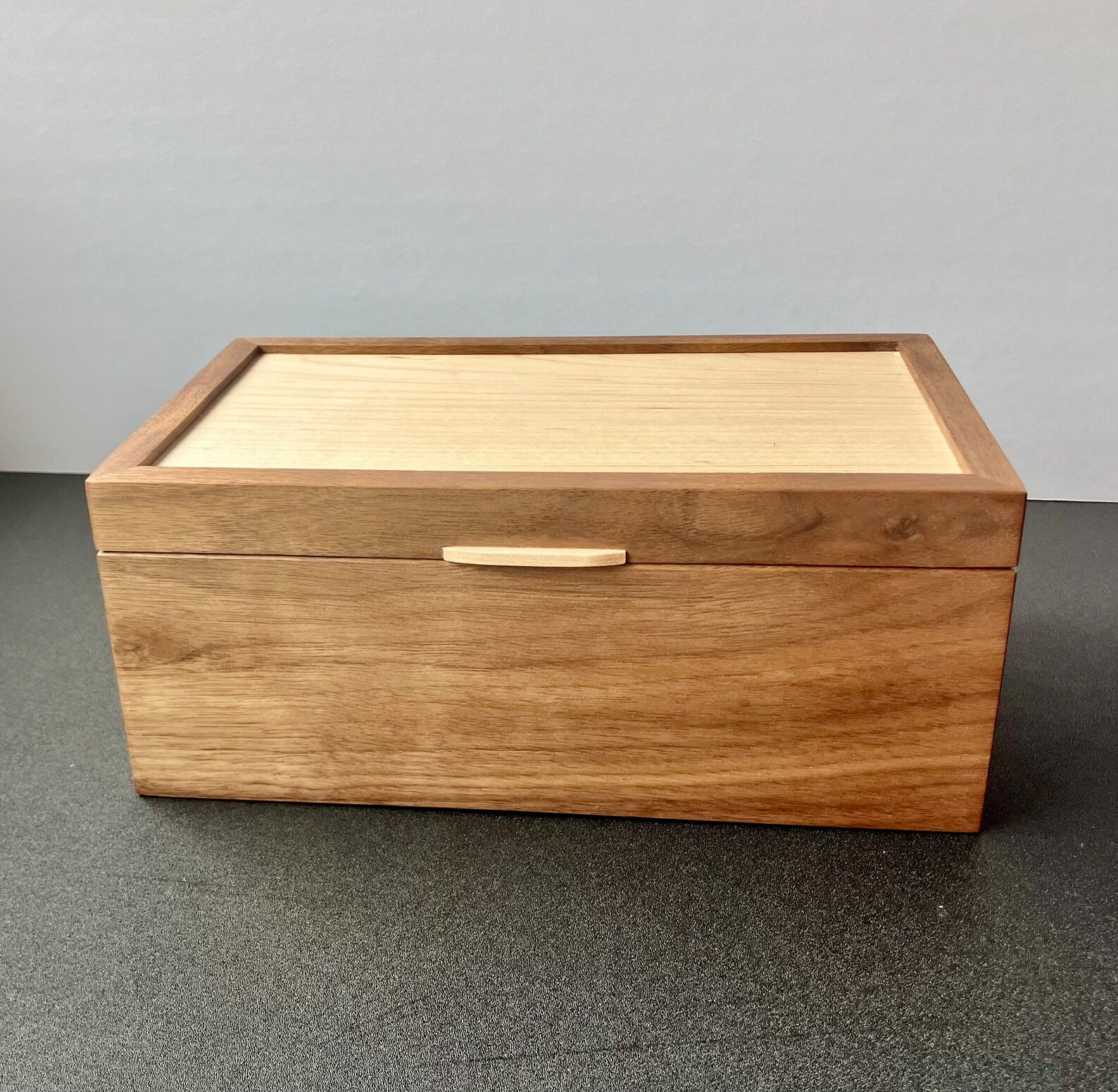 Custom Wood Hinge Box, Engraved Valet Box, Walnut Keepsake Box, Wood ...