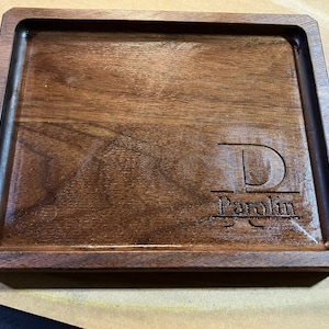 Father's Day Desk Organizer Wood Catchall Tray Engraved Wooden Valet ...