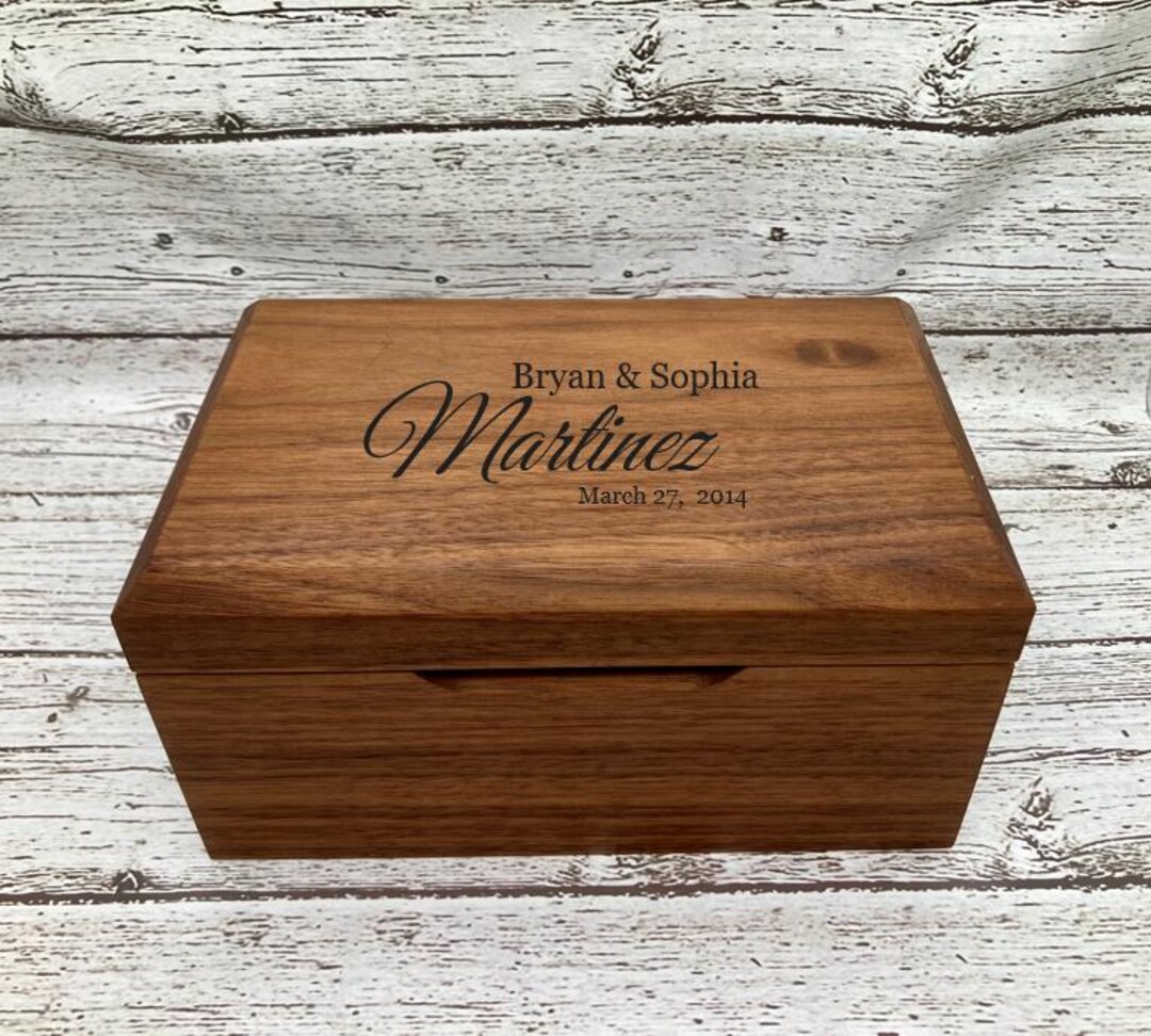 Custom Walnut Box, Keepsake Box, Engraved Valet Box, Engraved Wood Box ...
