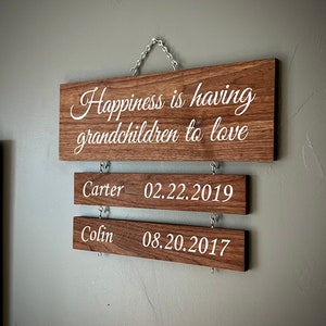 Personalized Grandparent Sign, Grandkids Birthday Sign, Personalized ...