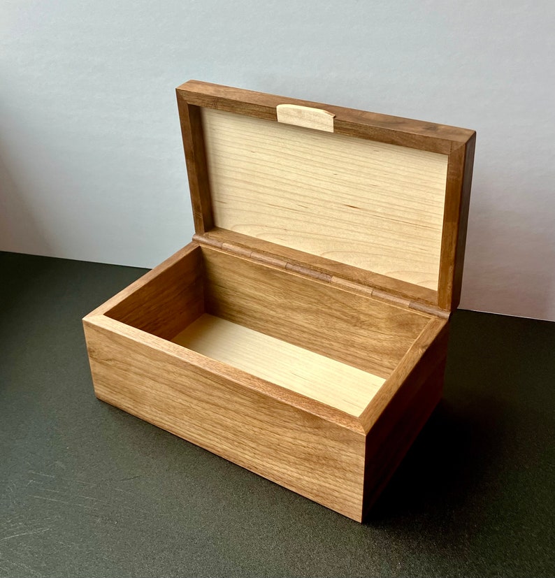 Custom Wood Hinge Box, Engraved Valet Box, Walnut Keepsake Box, Wood ...