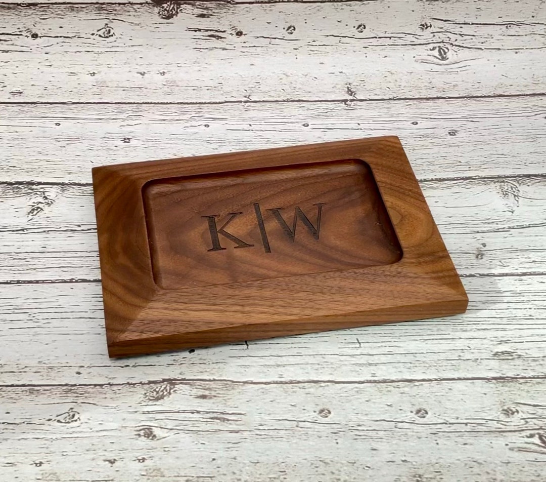 Personalized Wood Valet Tray, Engraved Wood Catchall Tray, Desk ...