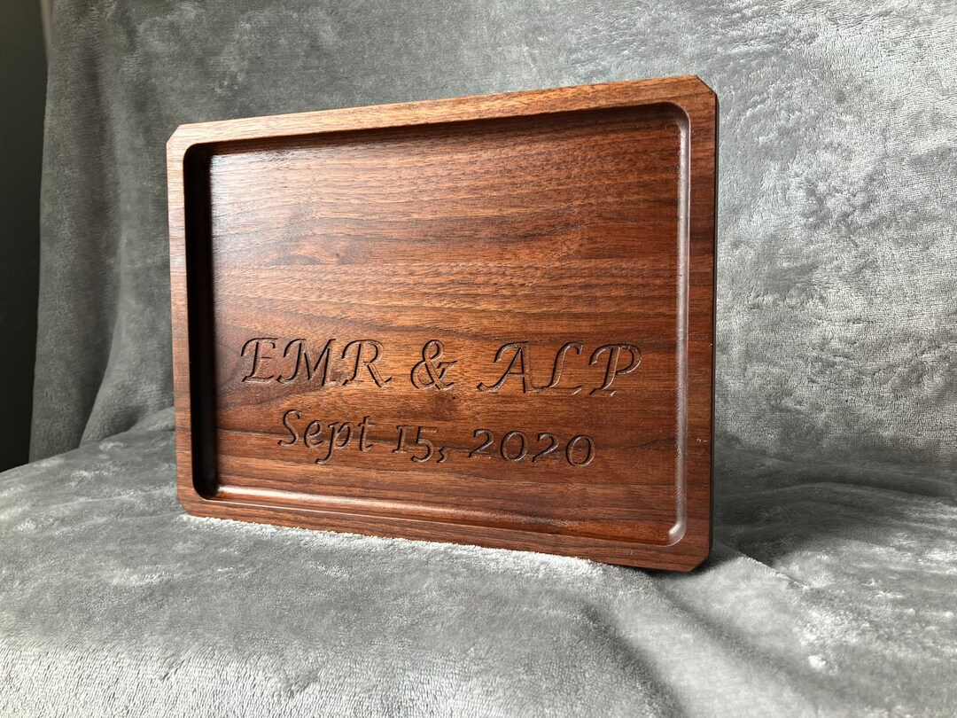 Father's Day Desk Organizer Wood Catchall Tray Engraved Wooden Valet ...
