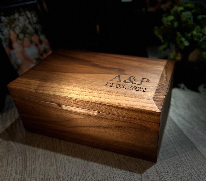 Custom Walnut Box, Keepsake Box, Engraved Valet Box, Engraved Wood Box ...