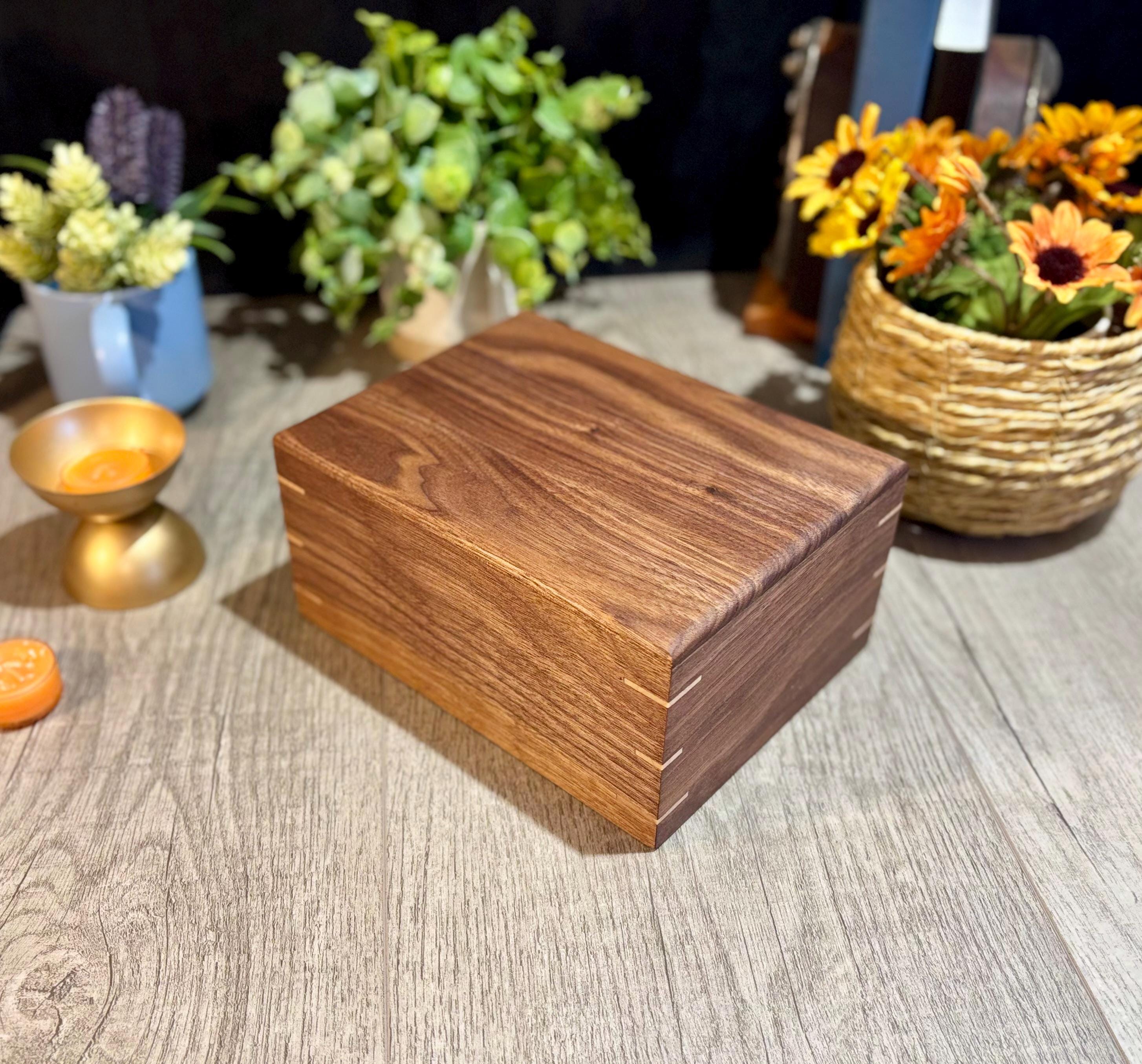 Personalized Walnut Urn for Ashes, Custom Engraved Cremation Urn ...