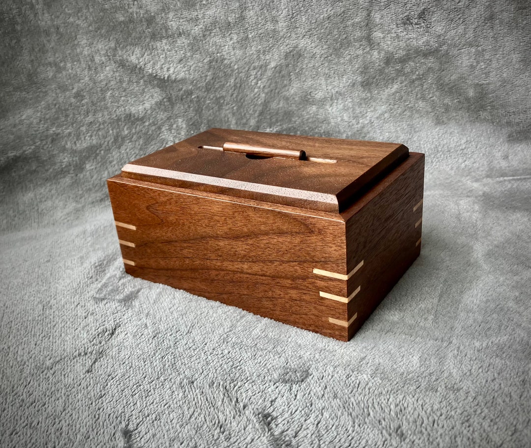 Custom Walnut Box, Keepsake Box, Engraved Valet Box, Engraved Wood Box ...