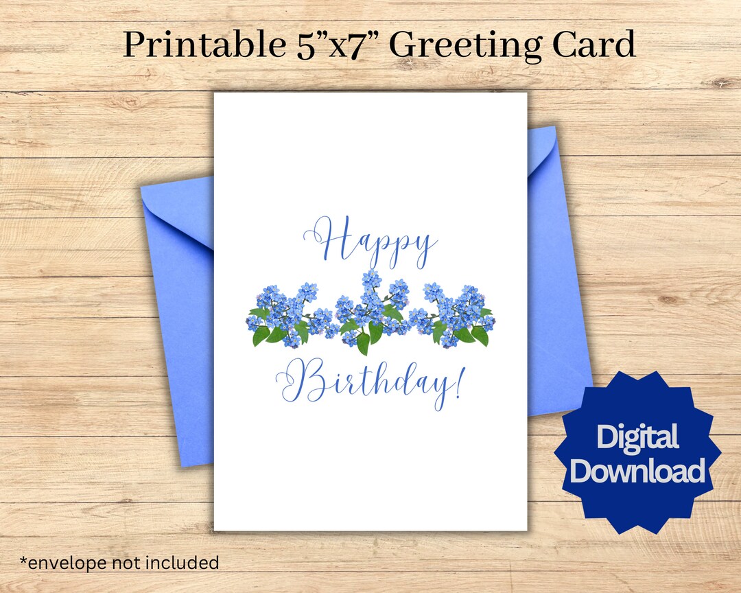 Printable 5”x7” Birthday Card - Etsy