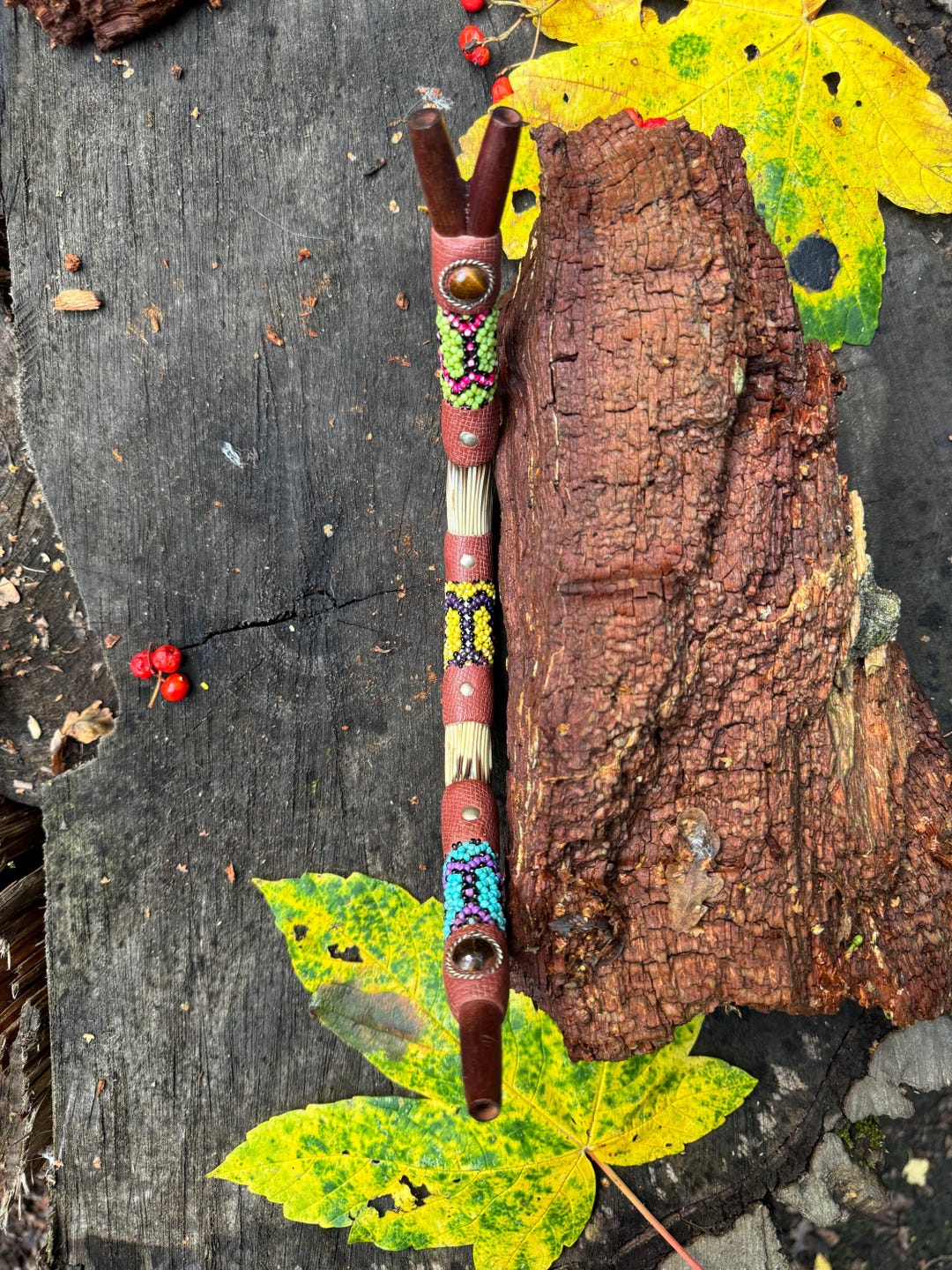 Handcrafted Beaded Tepi Pipe - Huni Kuin - Etsy