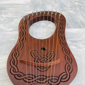 Exquisite Lyre Harp Rosewood With Ten Metal Strings Handcrafted Premium ...