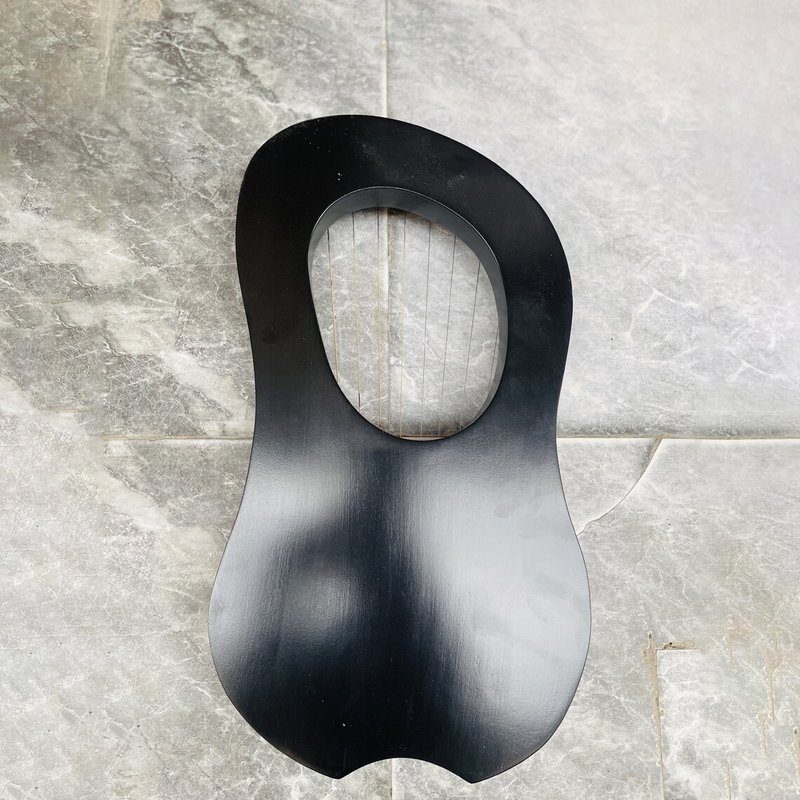 Black Rosewood Engraved Lyre Harp With Ten Metal Strings - A Melodic ...