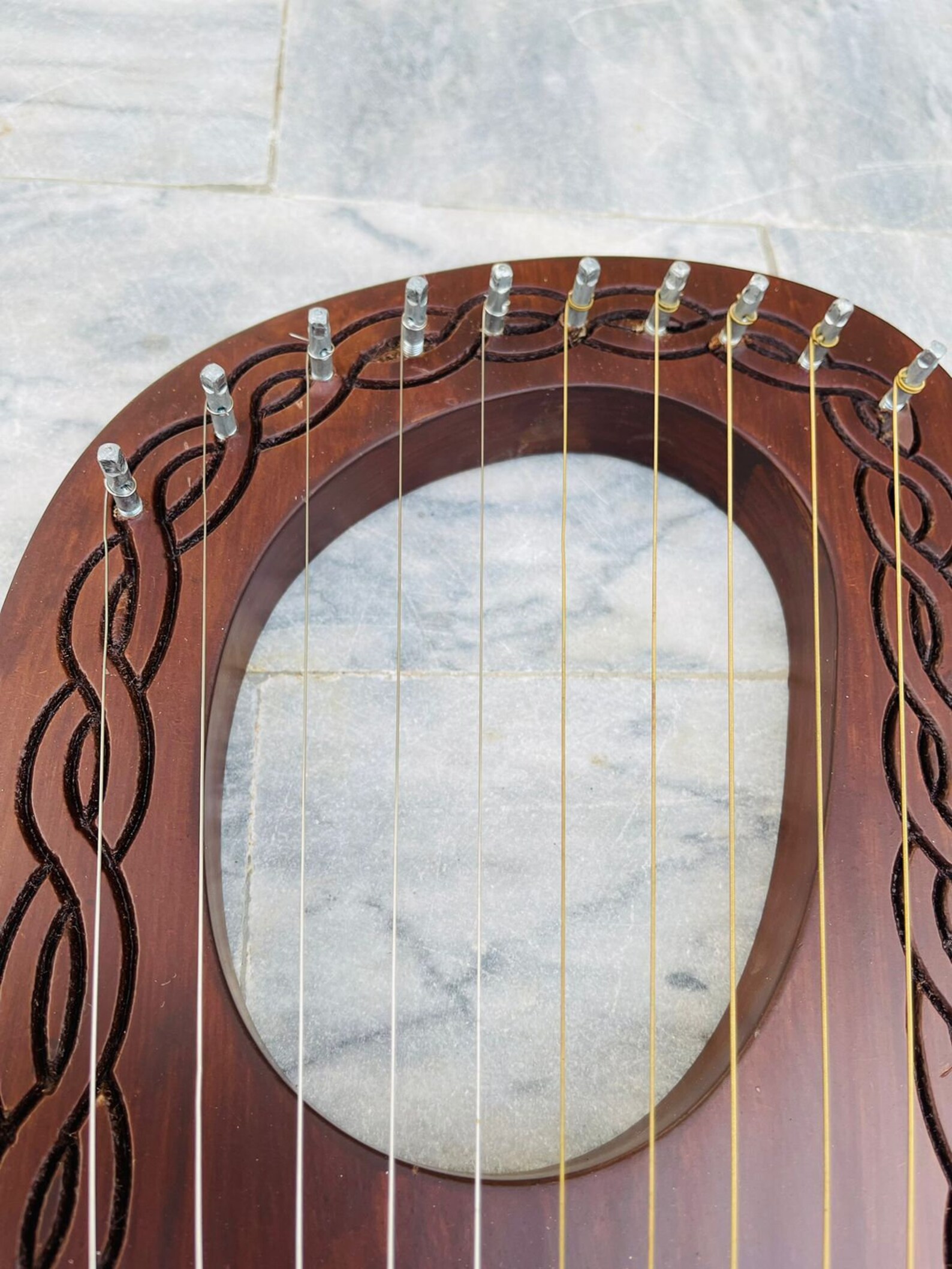 Exquisite Lyre Harp Rosewood With Ten Metal Strings Handcrafted Premium ...