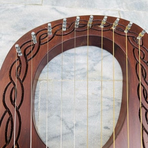 Exquisite Lyre Harp Rosewood With Ten Metal Strings Handcrafted Premium ...