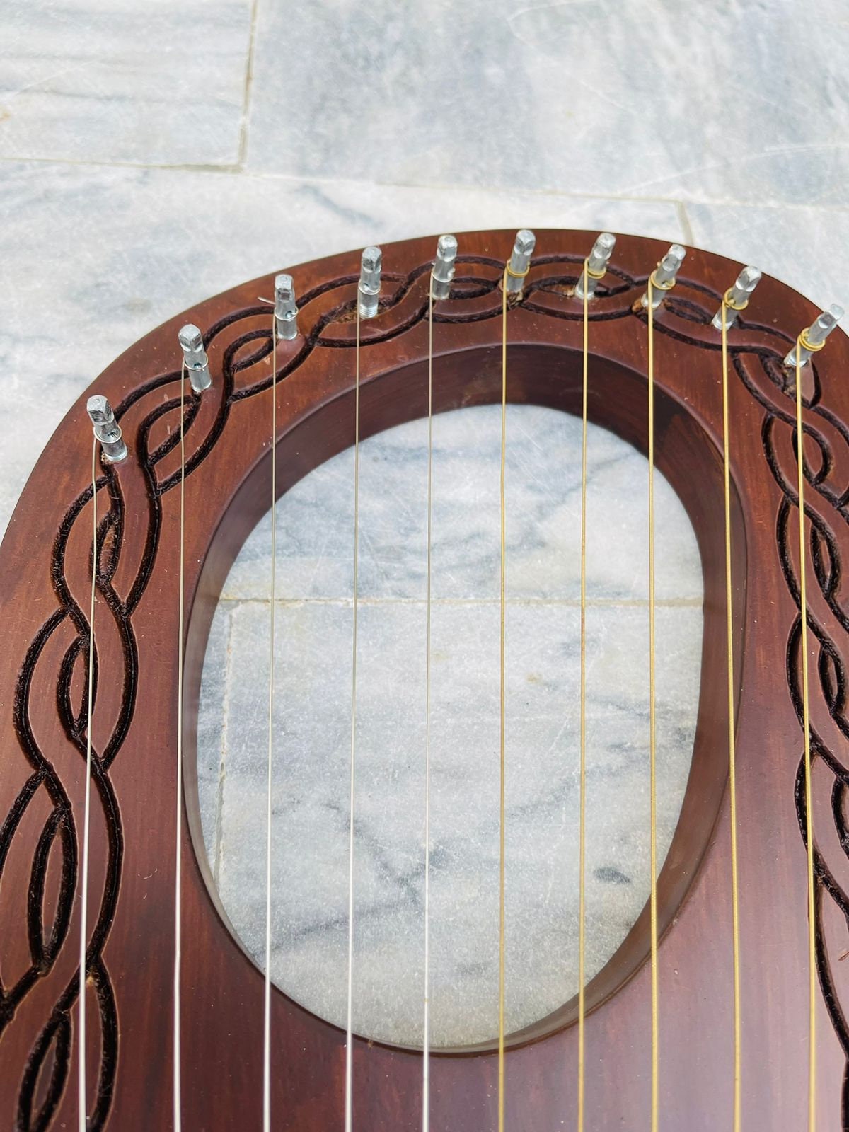 Exquisite Lyre Harp Rosewood With Ten Metal Strings Handcrafted Premium ...