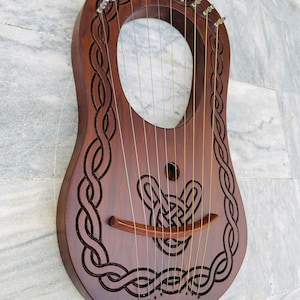 Exquisite Lyre Harp Rosewood With Ten Metal Strings Handcrafted Premium ...