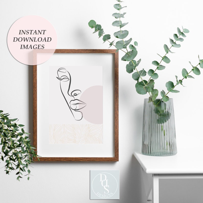 Abstract Woman Silhouette Printable Art, Downloadable Minimal Woman ...