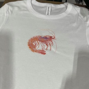 Shrimp 90s Y2K Baby Tee Collage Aesthetic Ocean Fish Baby Tee Coastal ...