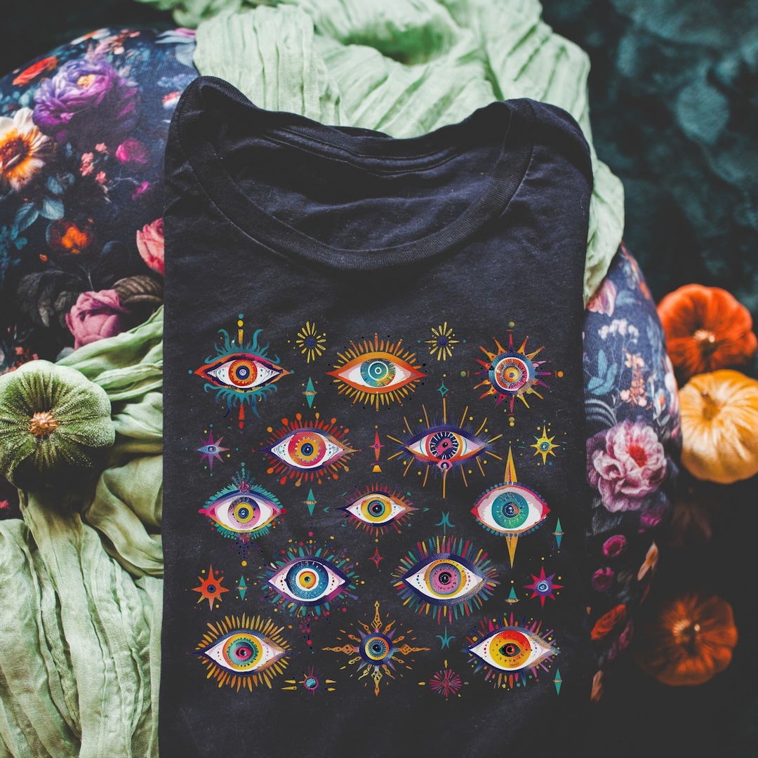 Evil Eye Shirt, Evil Eye Retro Shirt, Third Eye Pattern Shirt, Mystical ...