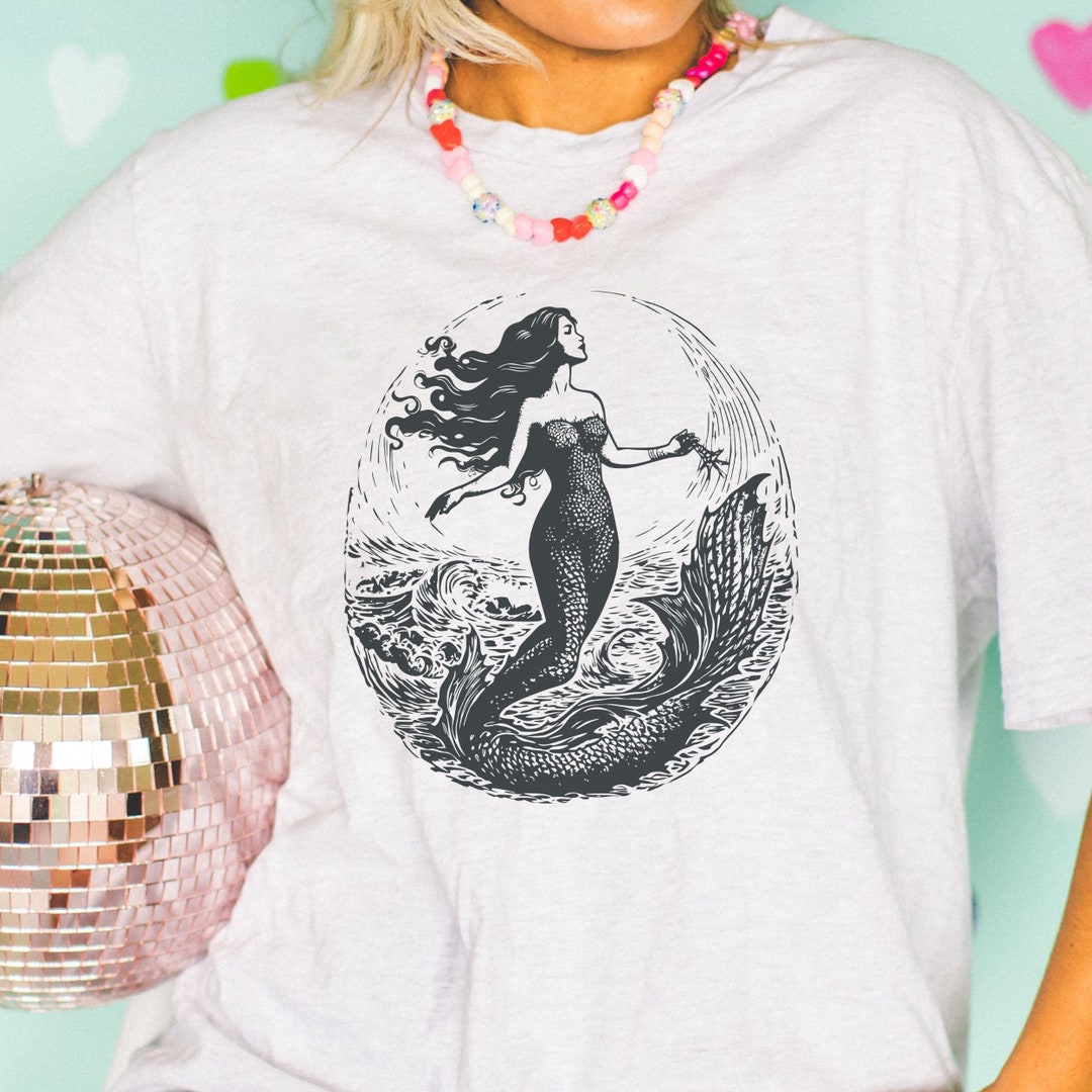 Vintage Mermaid Shirt, Mermaid Tshirt, Mermaidcore, Mermaid Birthday ...
