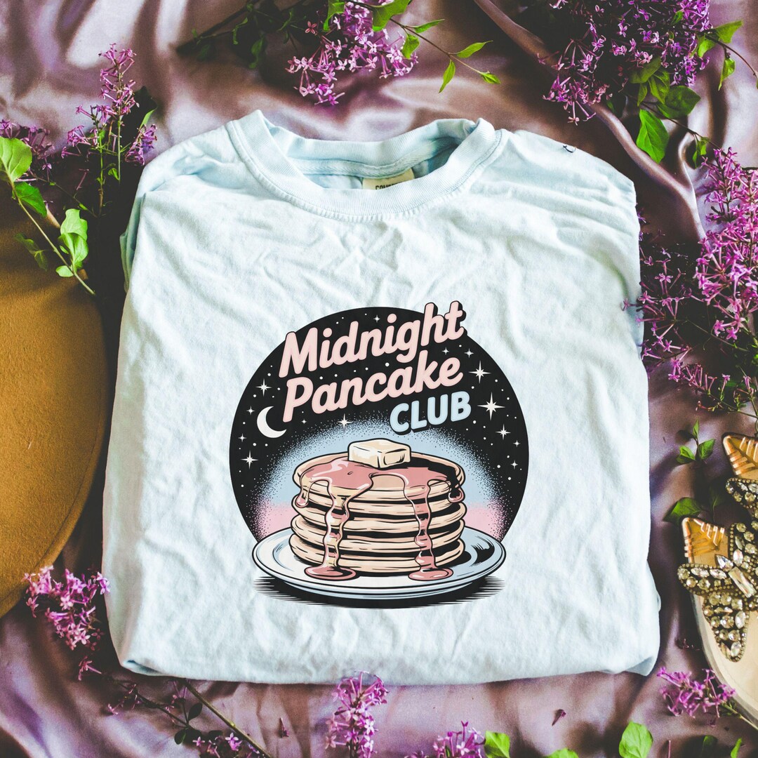 Midnight Pancake Club Shirt, Retro Comfort Colors Tee, Vintage Diner Graphic, Breakfast ...