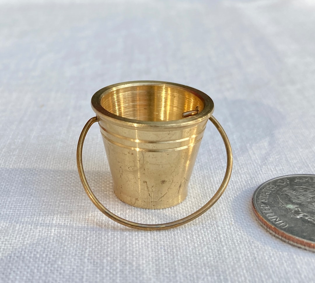 1:16 Scale Bucket brass Miniatures, Dutch Dollhouse Furniture, Moveable ...