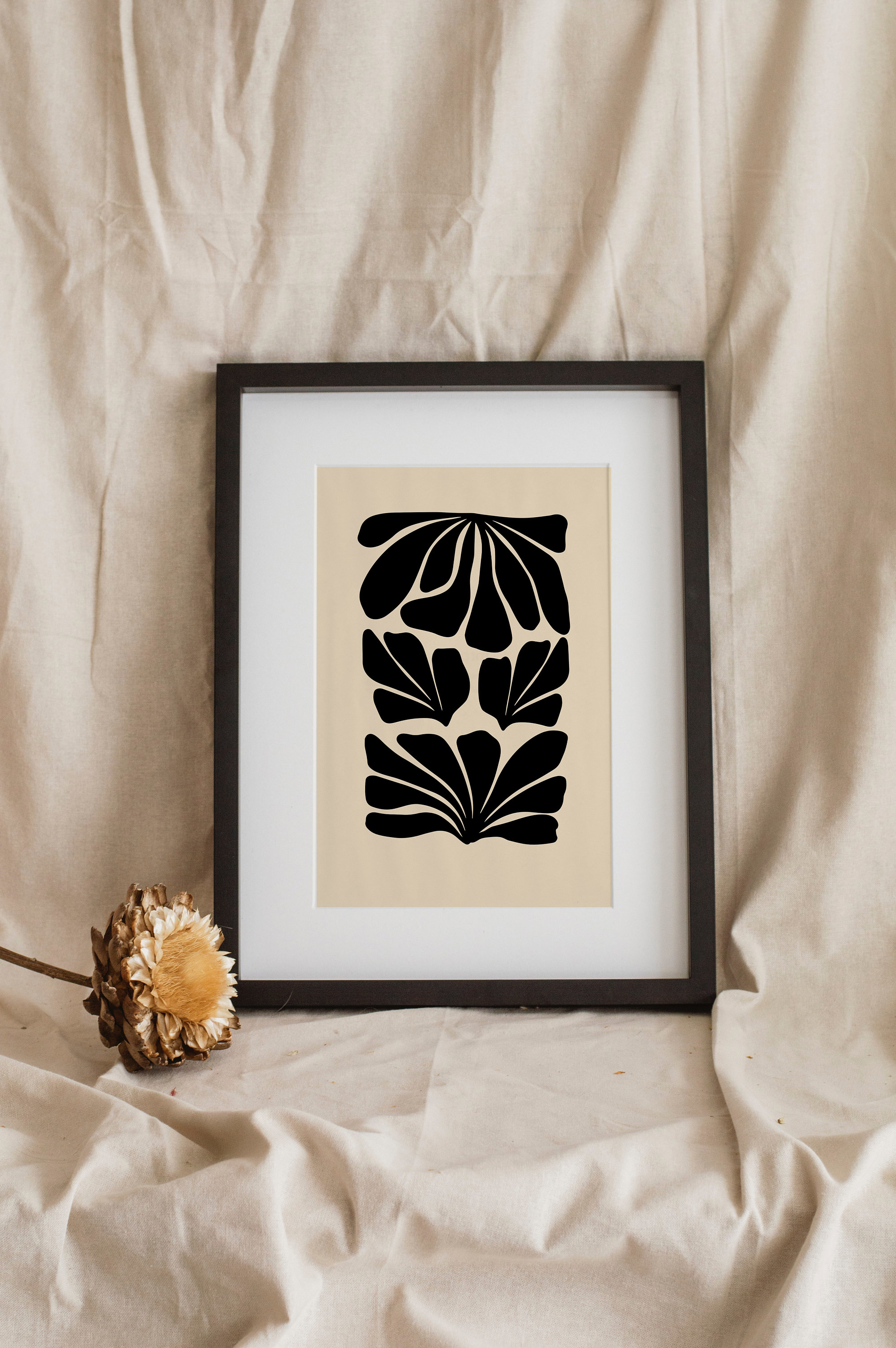 Abstract Plant Art, Black Wall Art, Printable Wall Art, Minimalist, Mid ...