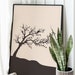 Black Fall Tree Art, Minimalist Line Drawing Wall Decor, Black Wall Art ...