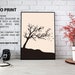 Black Fall Tree Art, Minimalist Line Drawing Wall Decor, Black Wall Art ...