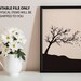 Black Fall Tree Art, Minimalist Line Drawing Wall Decor, Black Wall Art ...