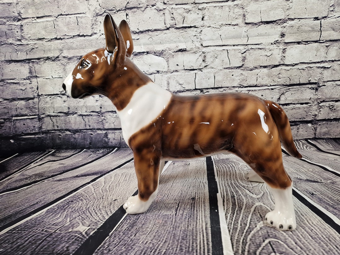 Bull Terrier Dog Brindle Life Size Artistic Ceramic Figure 50cm New - Etsy
