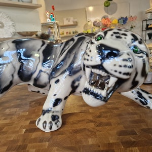 Exclusive Snow Mist Panther Artistic Ceramic Figure Approx. 90x50cm New ...