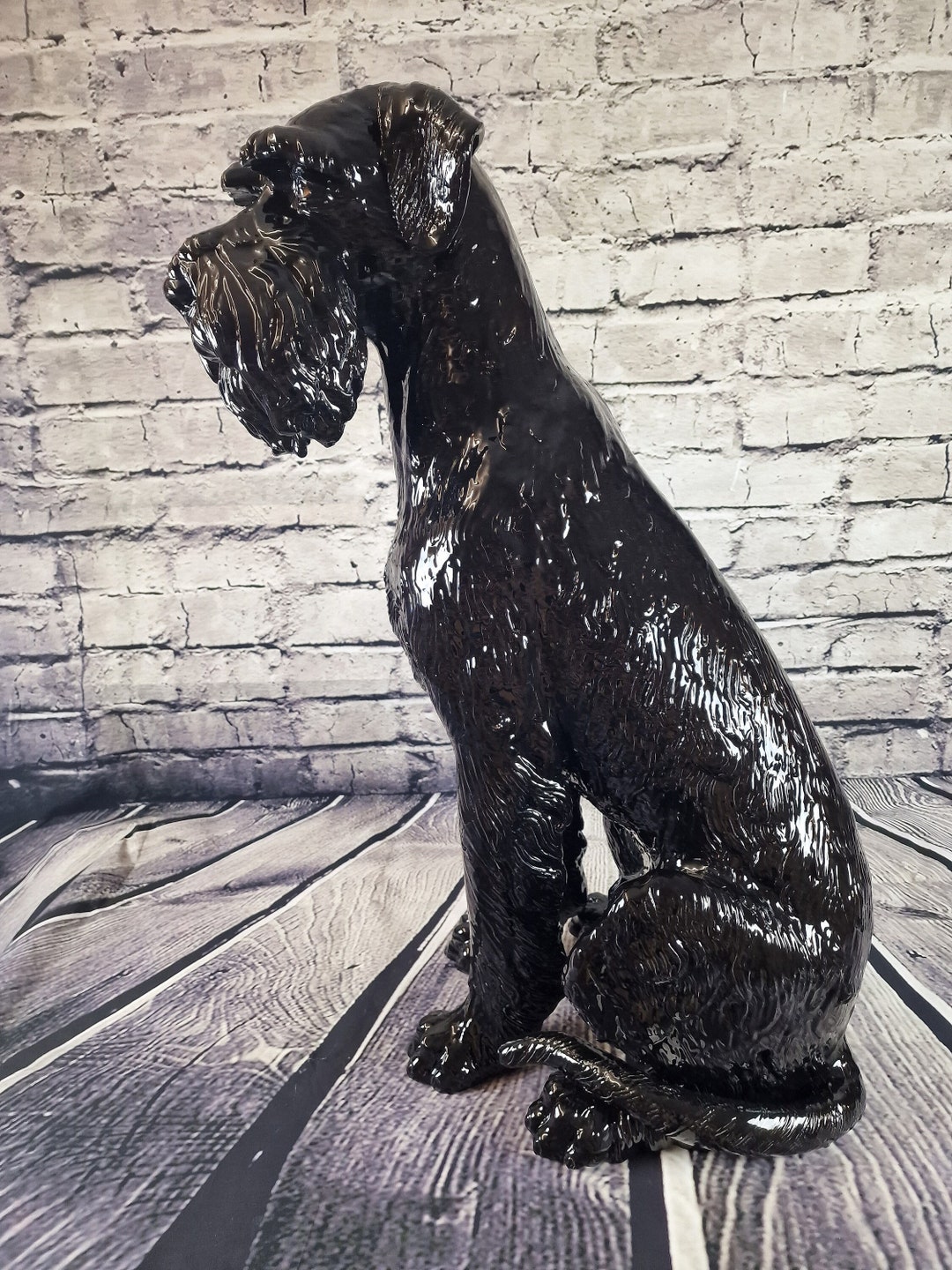 Giant Schnauzer, Black, Artistic Ceramic Figure, Approx. 82 Cm, New - Etsy