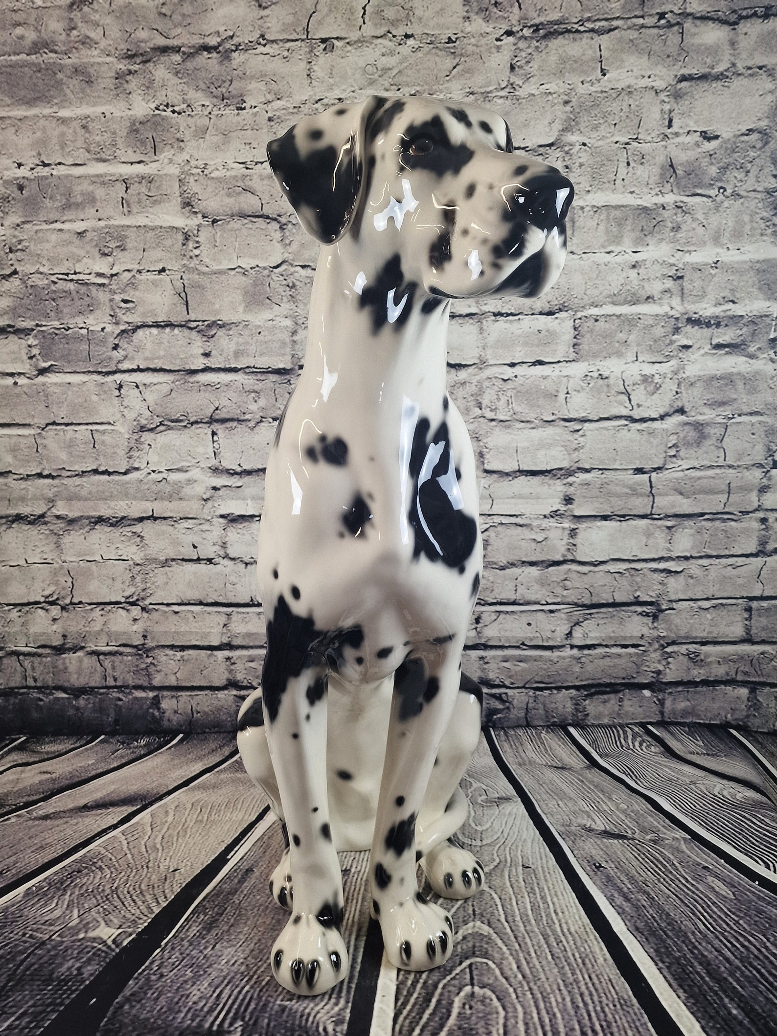 Great Dane Spotted Dark Eyes Artistic Ceramic Figure 92 Cm New - Etsy