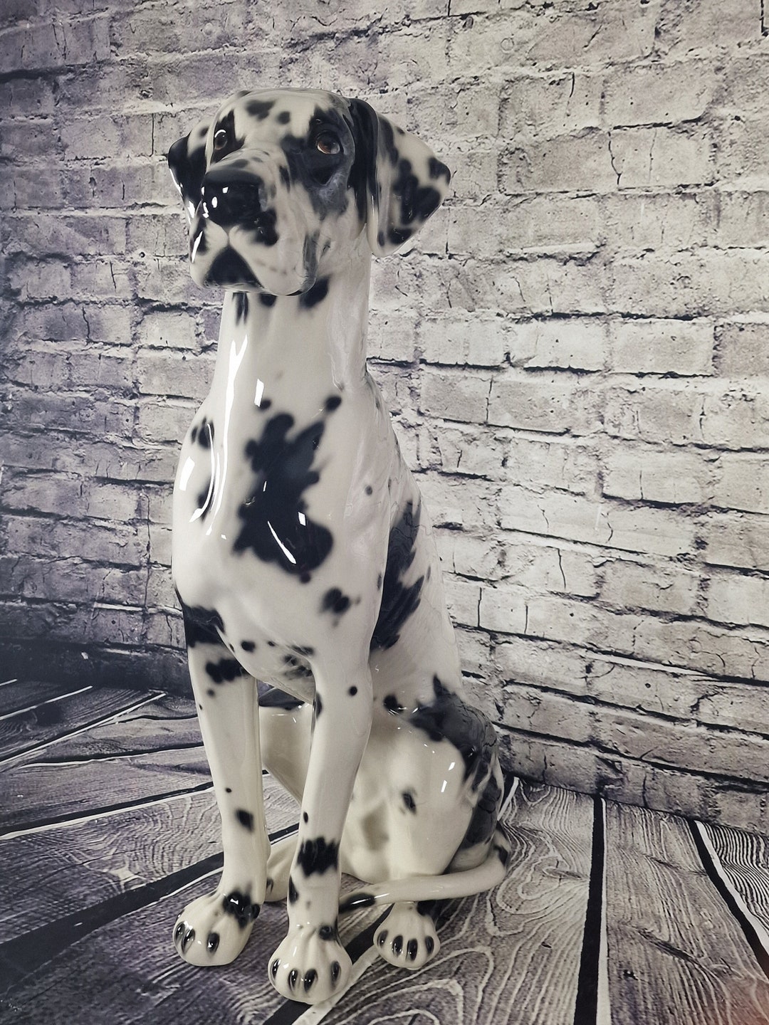 Great Dane Spotted Dark Eyes Artistic Ceramic Figure 92 Cm New - Etsy