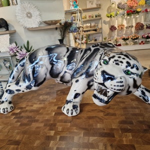 Exclusive Snow Mist Panther Artistic Ceramic Figure Approx. 90x50cm New ...