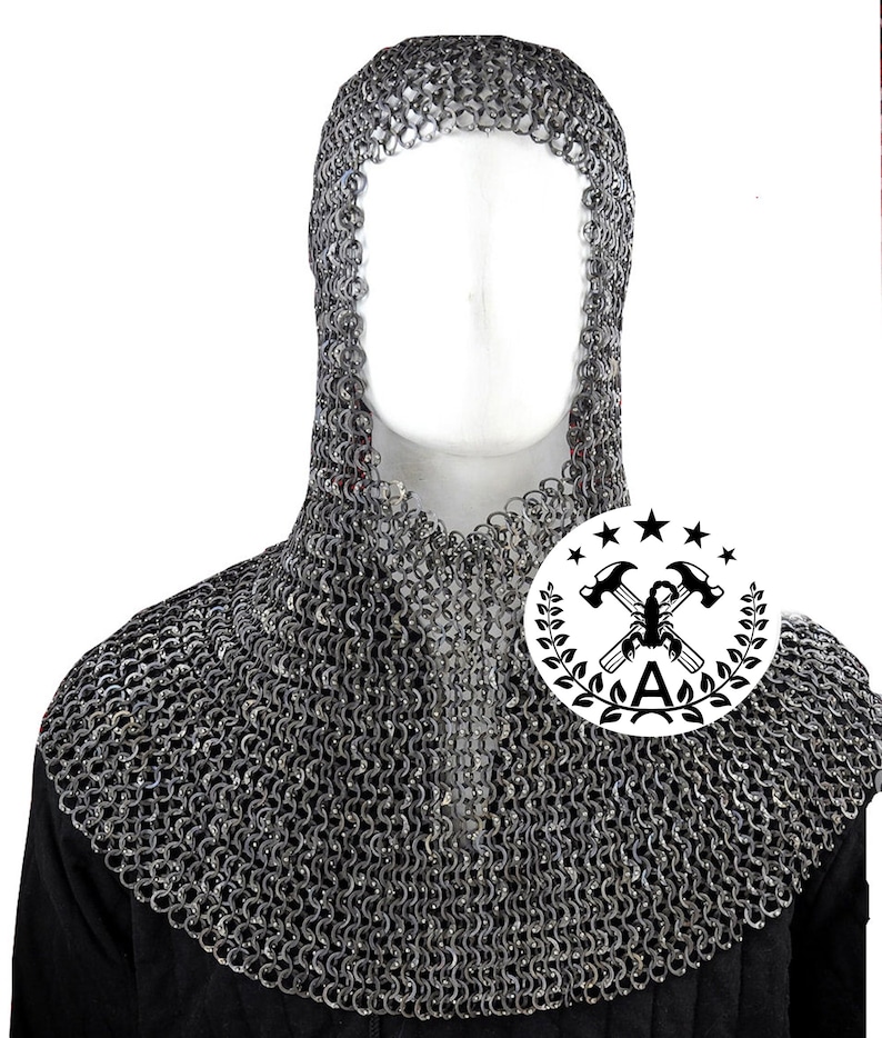 Titanium Chain Mail Coif Dome Riveted Titanium Flat Rings Every Ring ...