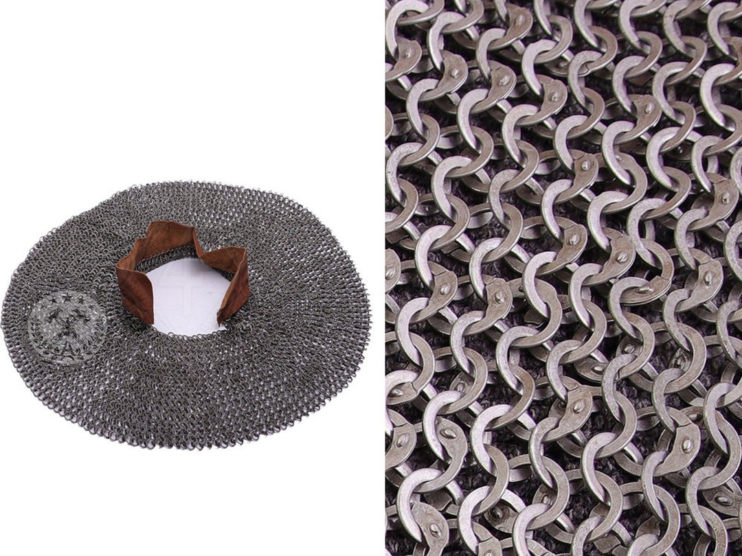 Chain Mail Aventail for Helm 9mm 18 Gauge Flat Ring With Alternating ...
