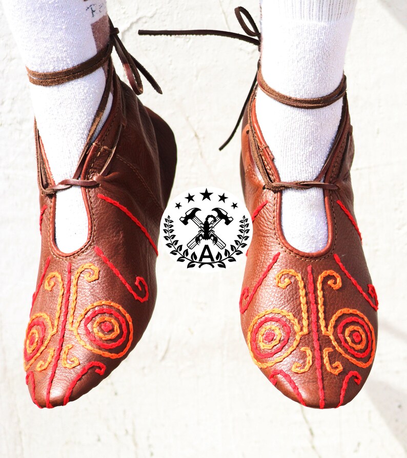 Viking Turn Shoes Slavic Opele With Embroidery - Etsy