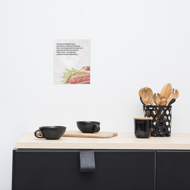 The Bear YES CHEF 8x10- Hot Dog Kitchen Print Dinner Menu, Personalized ...