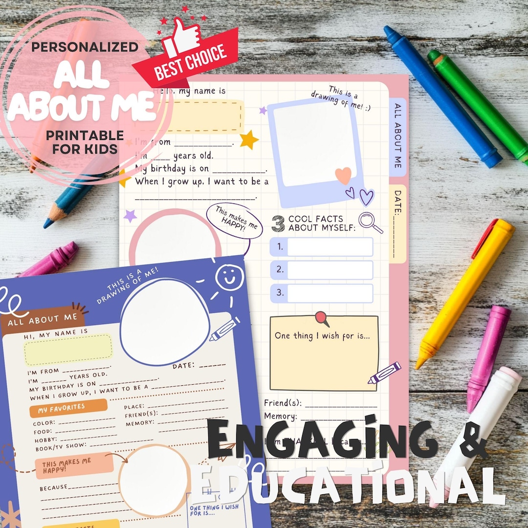 All About Me, Activity Sheet for Kids, Favorites List Printable ...