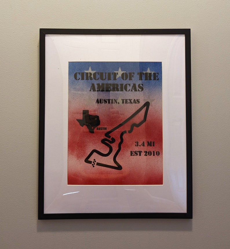 11x14 COTA Circuit of the Americas Formula 1 Racetrack Austin Texas ...