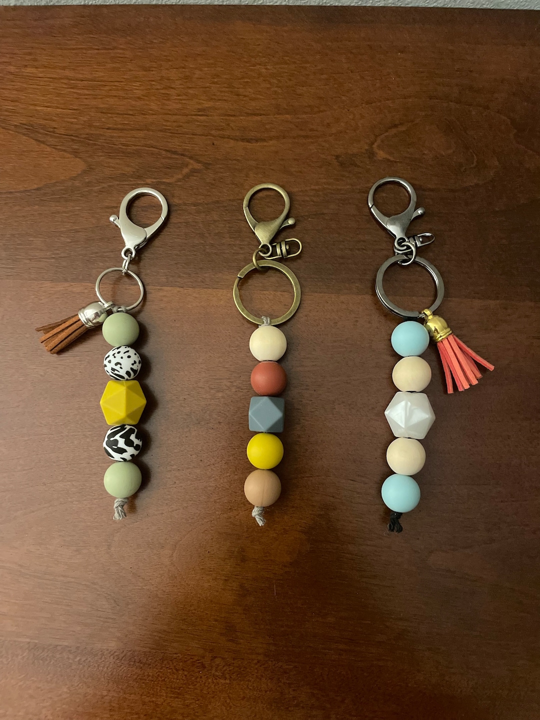 Cow Print and Neutral Keychains - Etsy