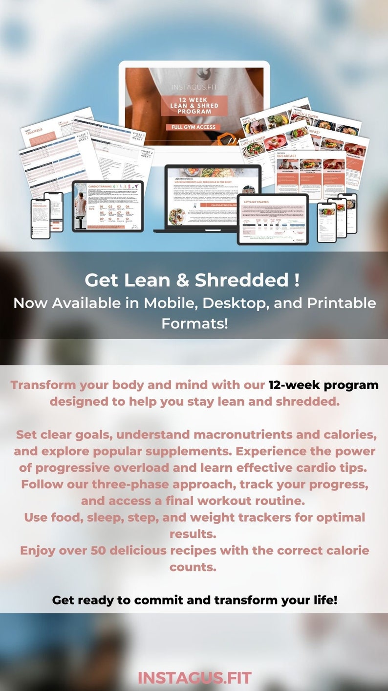 12 Week LEAN & SHRED Complete Program - Etsy