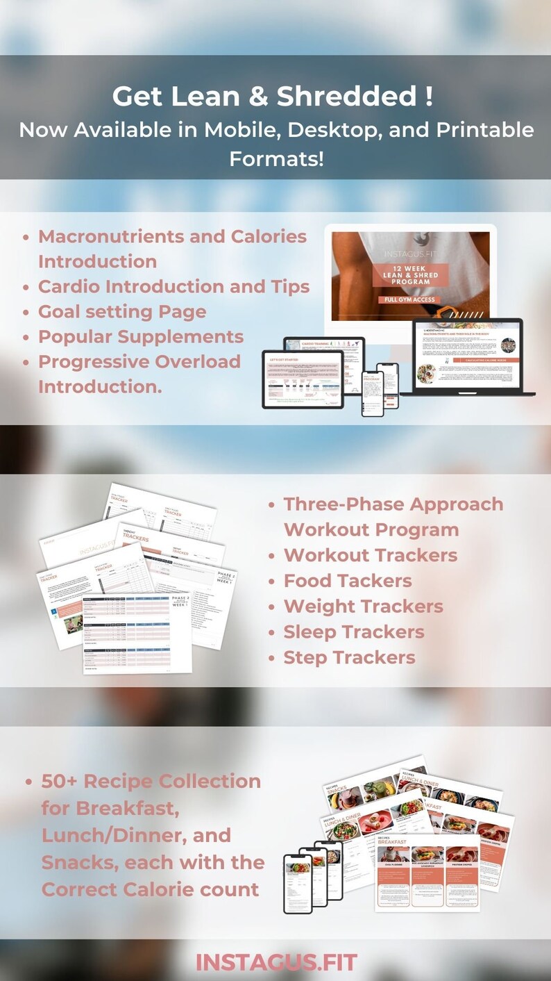 12 Week LEAN & SHRED Complete Program - Etsy