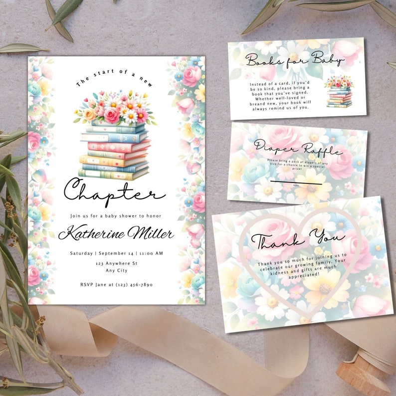 A New Chapter Baby Shower Invitations, Storybook Themed Baby Shower ...